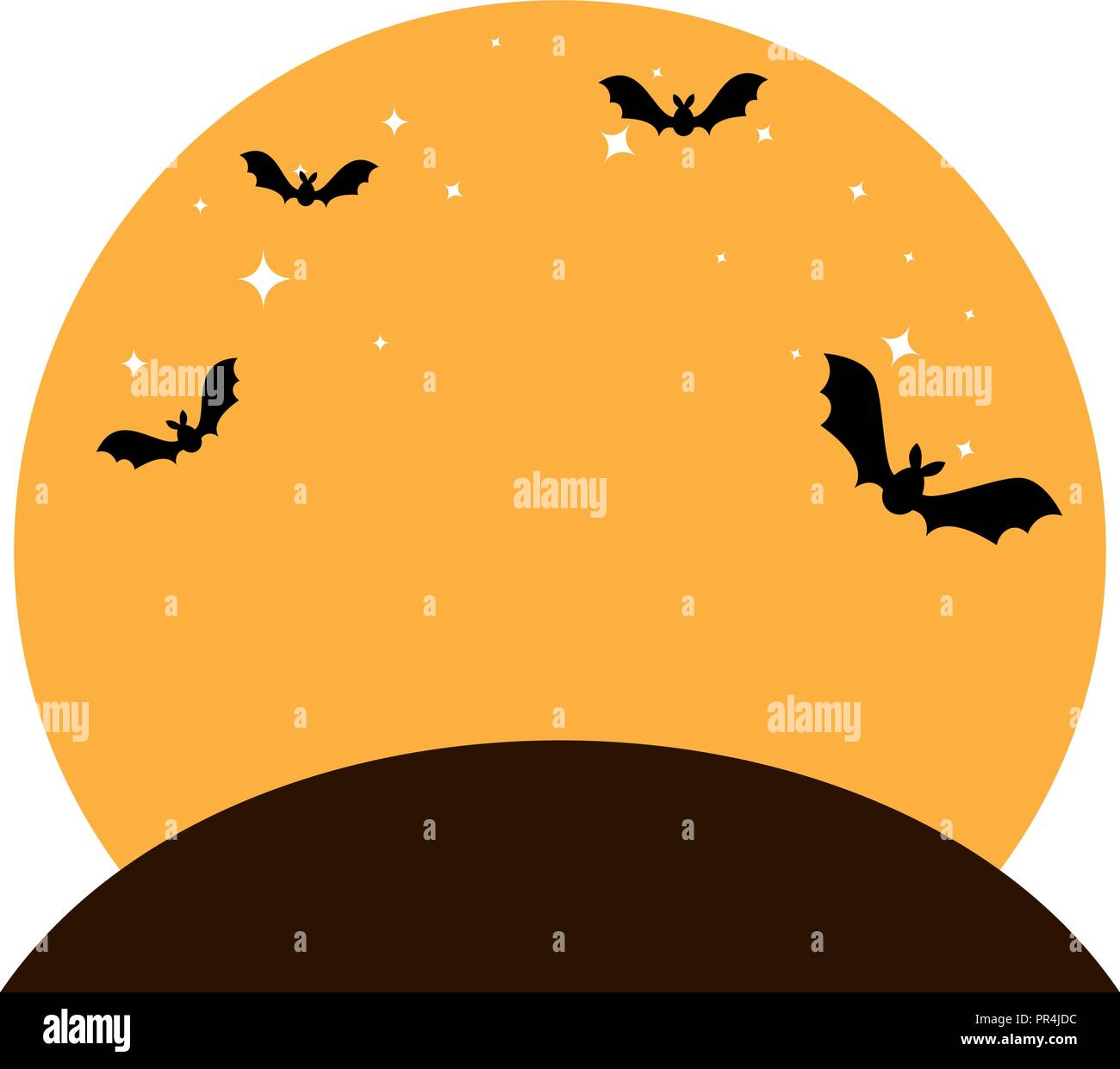bats flying halloween scene vector illustration design Stock Vector ...