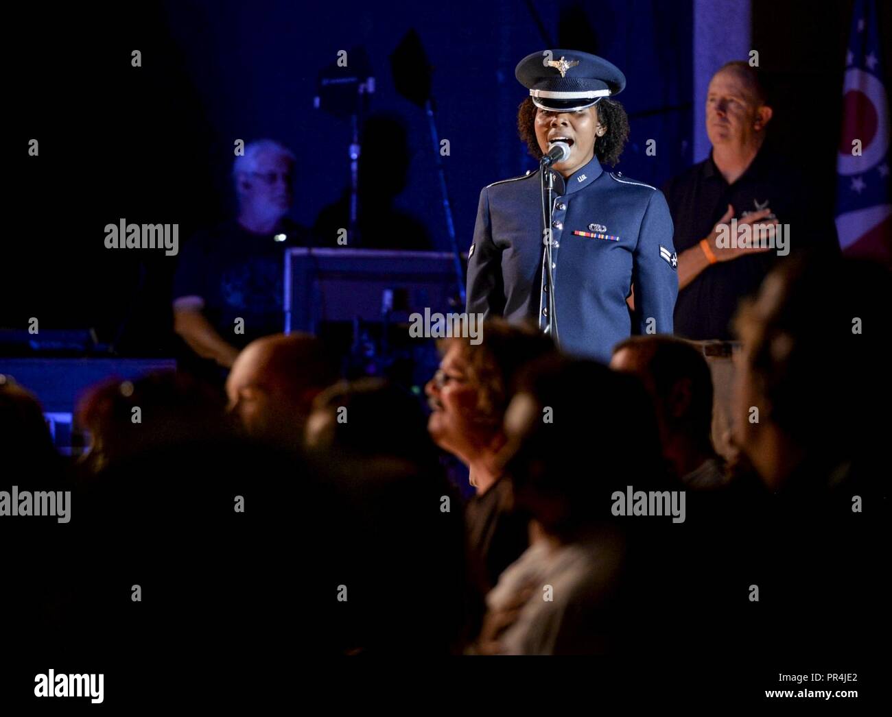 Airman 1st Class MeLan Smartt, Air Force Band of Flight vocalist, sings ...