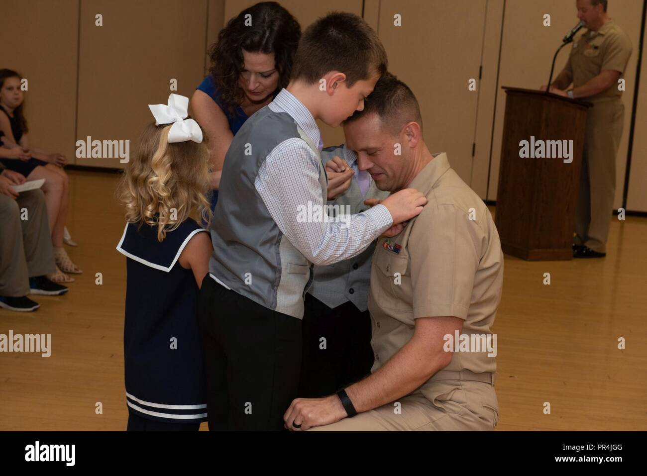 WASHINGTON (Sept. 14, 2018) Chief Musician James Hicks receives his ...
