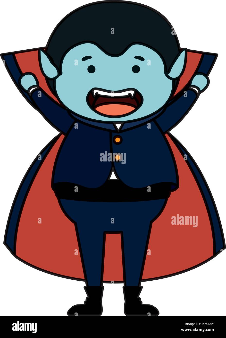 boy dressed up as a halloween dracula vector illustration design Stock ...