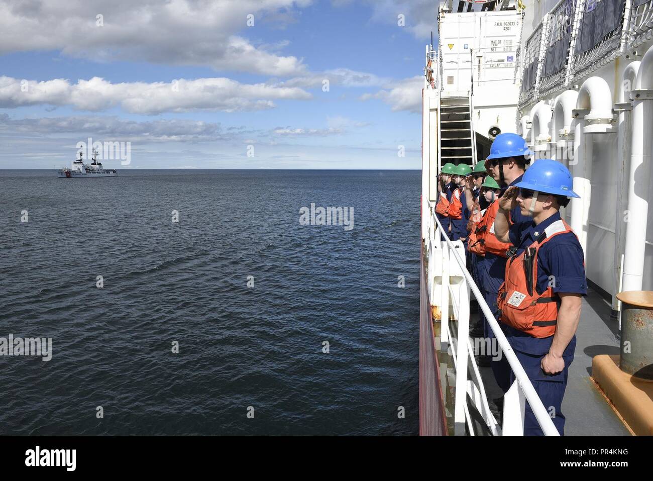 BERING SEA – Crew members aboard the U.S. Coast Guard Cutter Healy ...