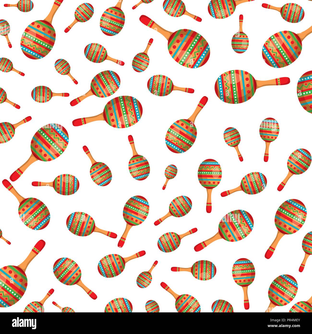 mexican culture maracas pattern background vector illustration design ...