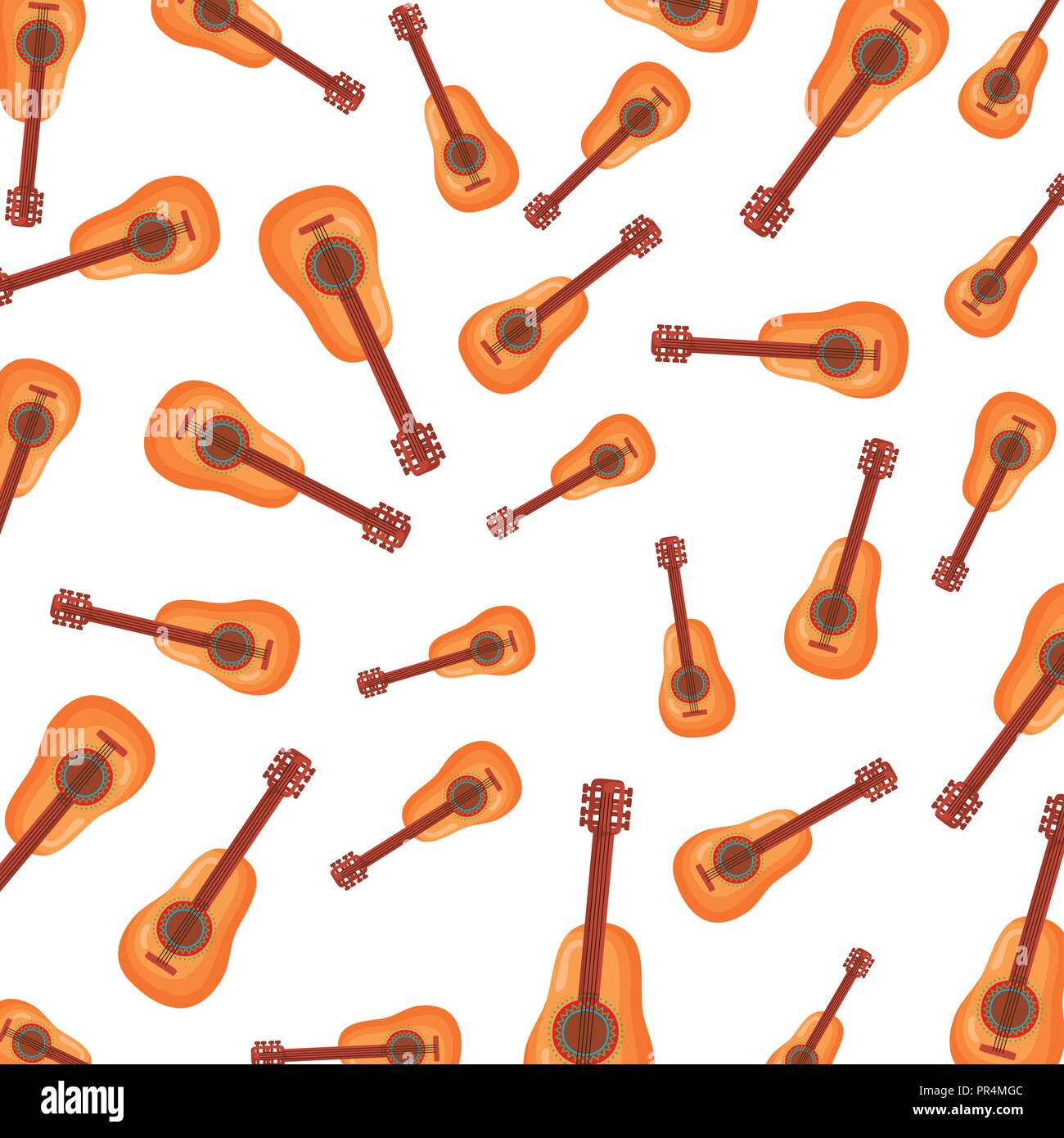 mexican guitars pattern background vector illustration design Stock ...