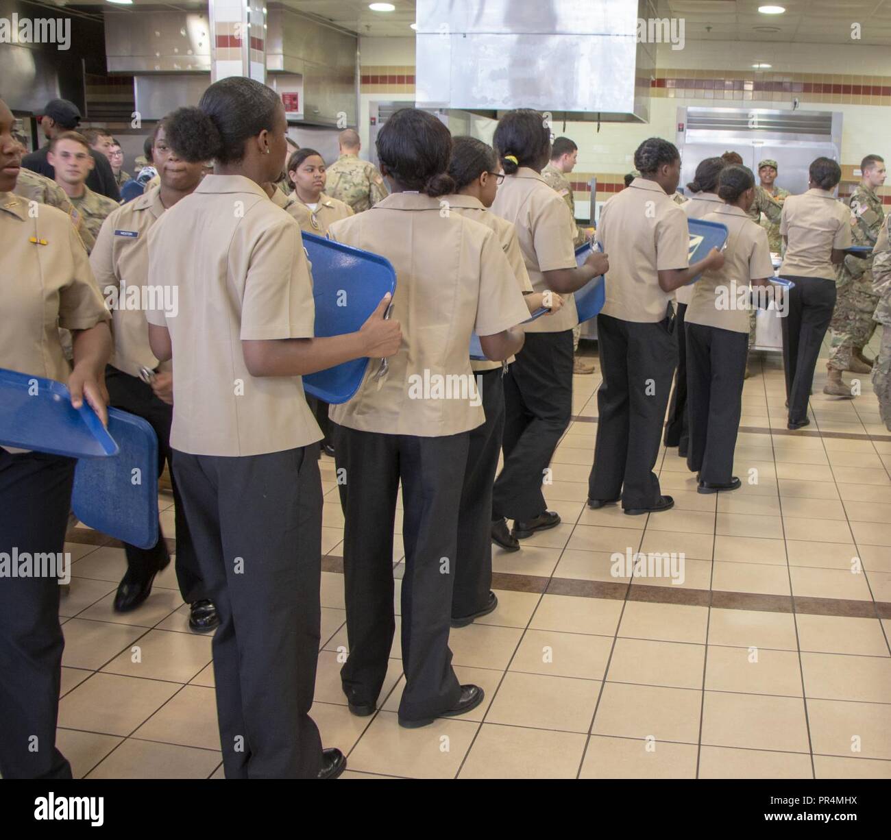 Navy JROTC students visit the Spartan DFAC as part of a base tour ...