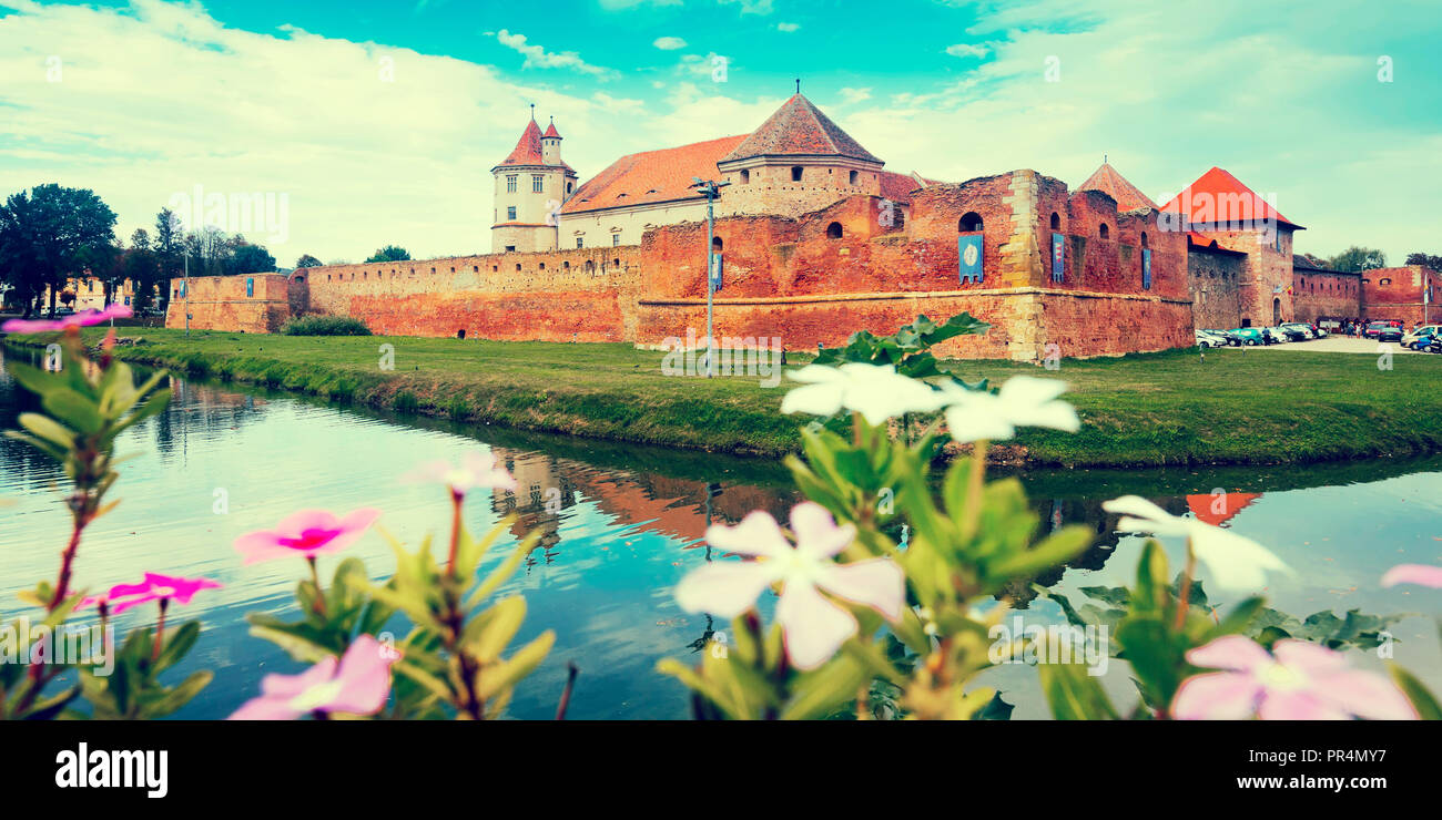 Castle in Fagaras is arhitectural landmark in Romania Stock Photo - Alamy