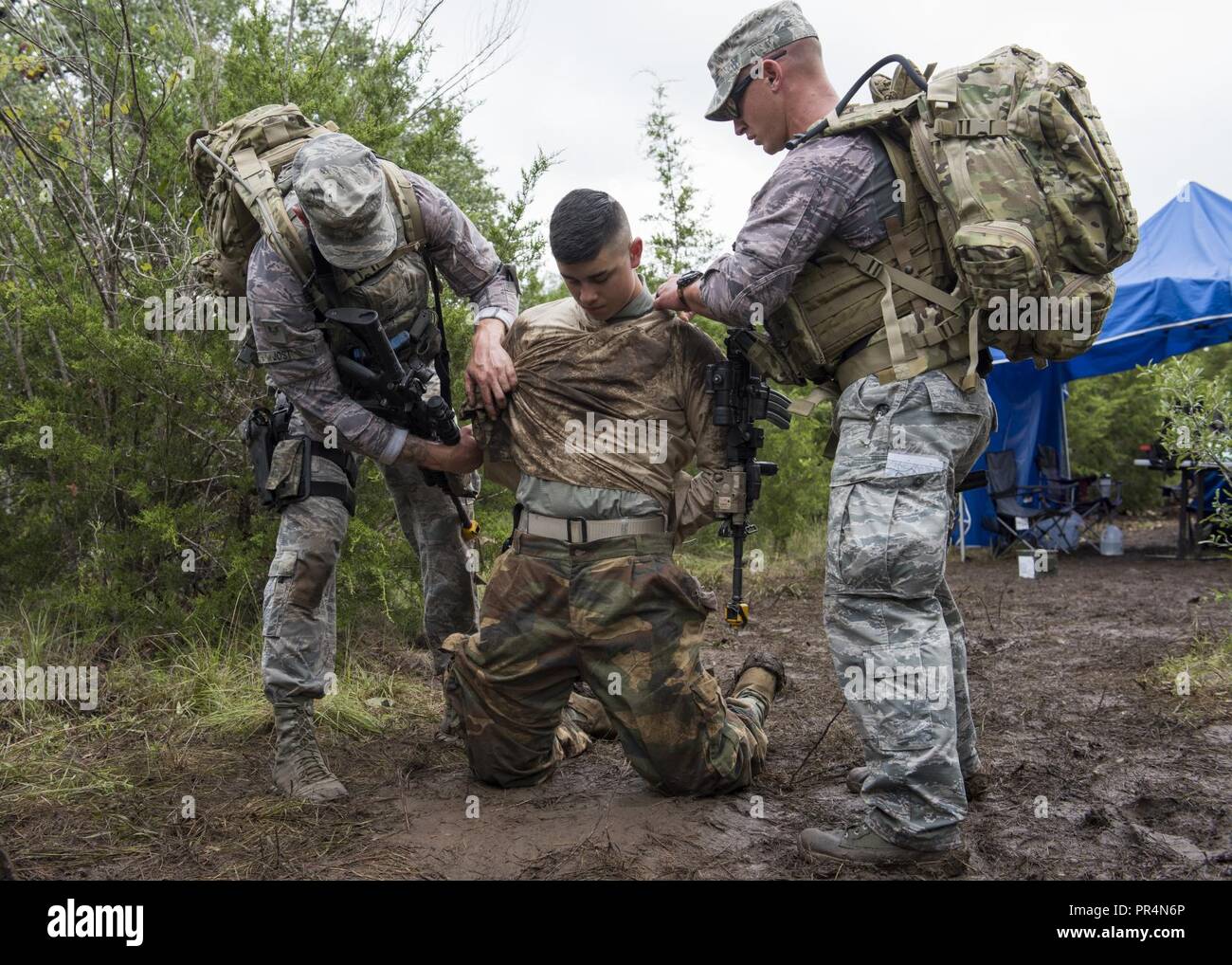 Staff Sgt. Austin Jost, a security forces Airmen assigned to the 128th ...