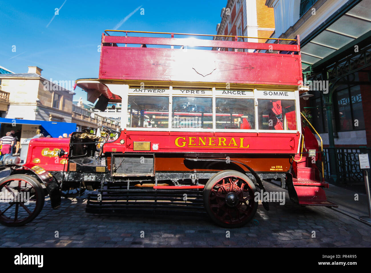 London, UK 29 September 2018 Four first World War battle buses were on ...