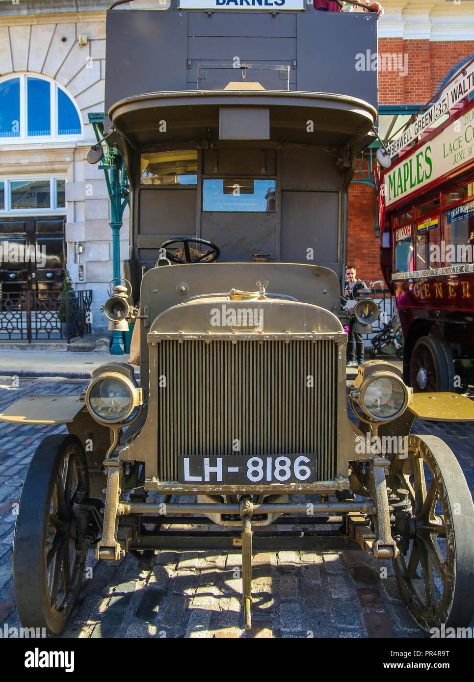 London, UK 29 September 2018 Four first World War battle buses were on ...