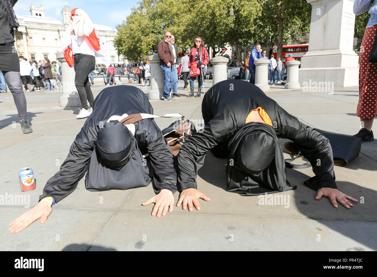 29th Sept, 2018. Protesters at Trafalgar Square, organised by James ...