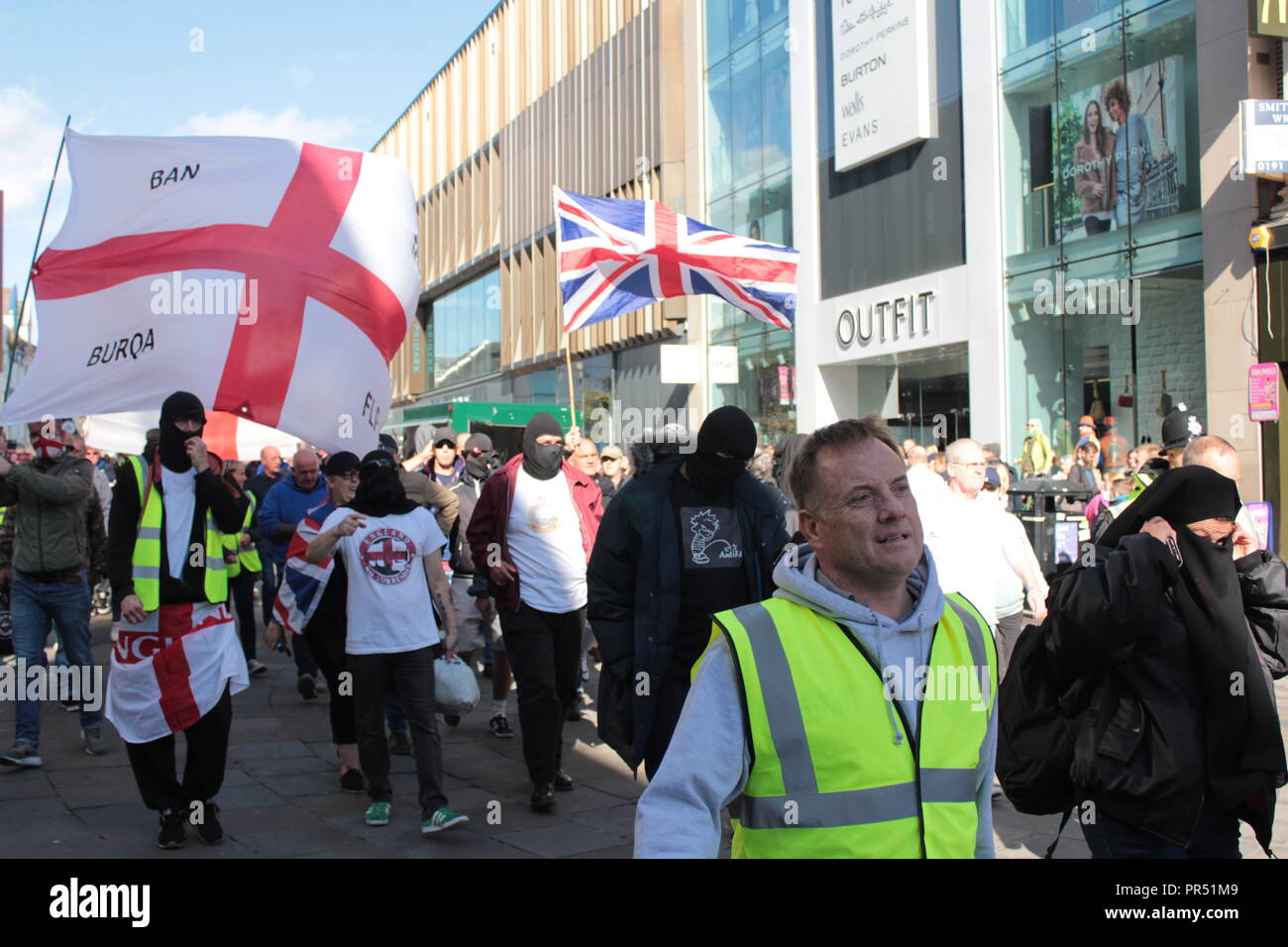Newcastle, UK. 29th September 2018. North East Front line Patriots ...