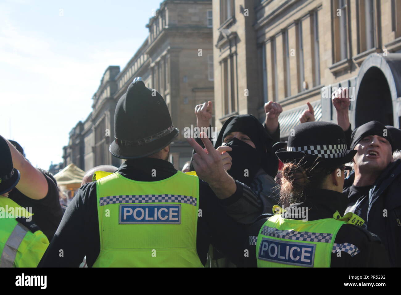 Newcastle, UK. 29th September 2018. North East Front line Patriots ...