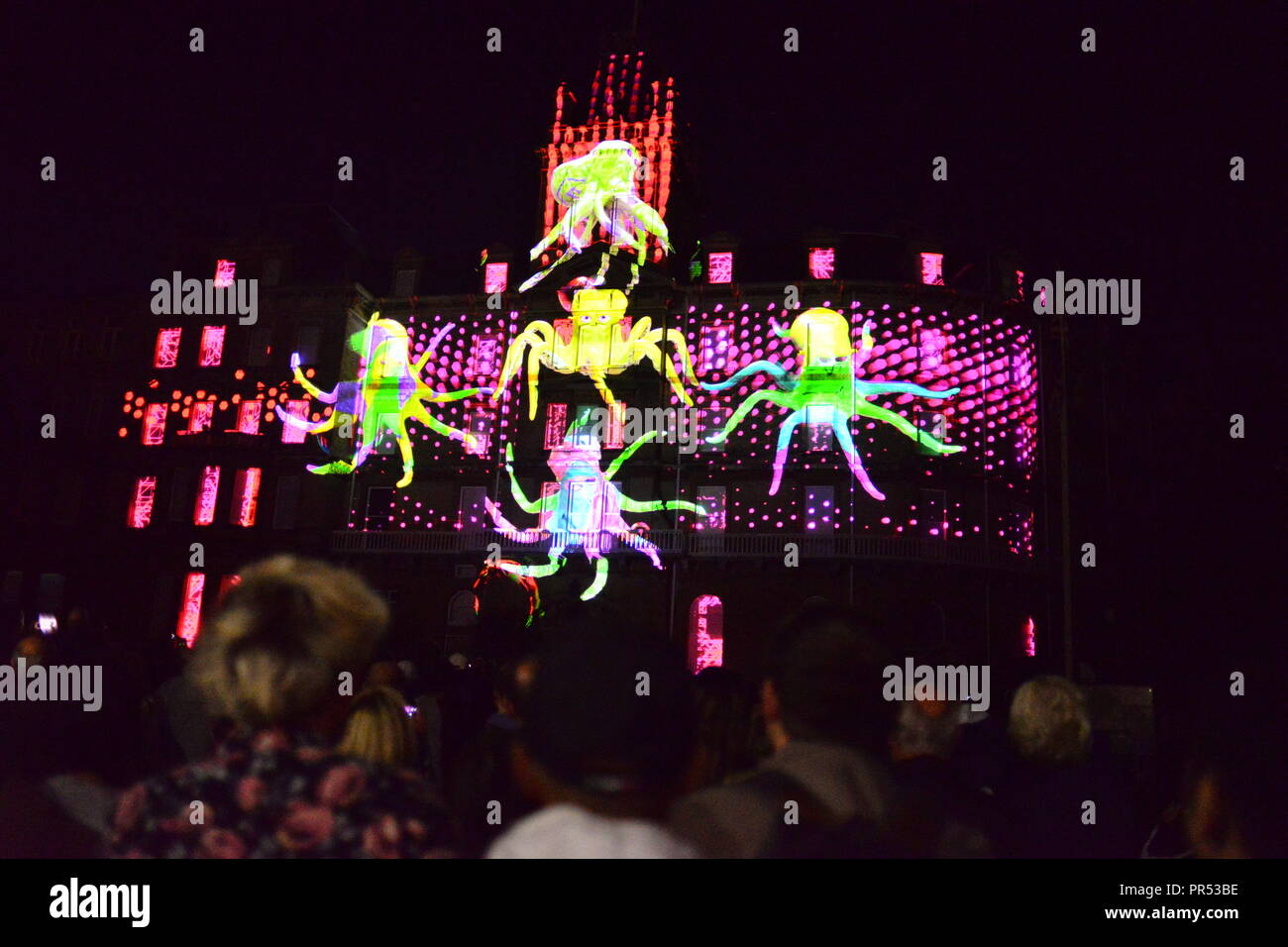 Bournemouth, Dorset, England, UK, 29th September 2018. Silicon Shores Colour Project lights up ...