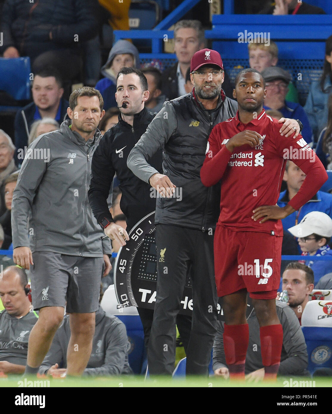 London, UK. 29th Sept 2018, Jurgen Klopp and Daniel Sturridge of ...