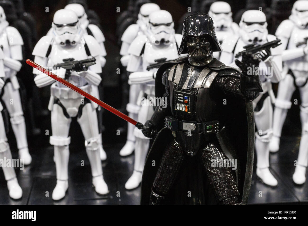 Tokyo, Japan. 29th Sep, 2018. Action figures of Darth Vader and the ...