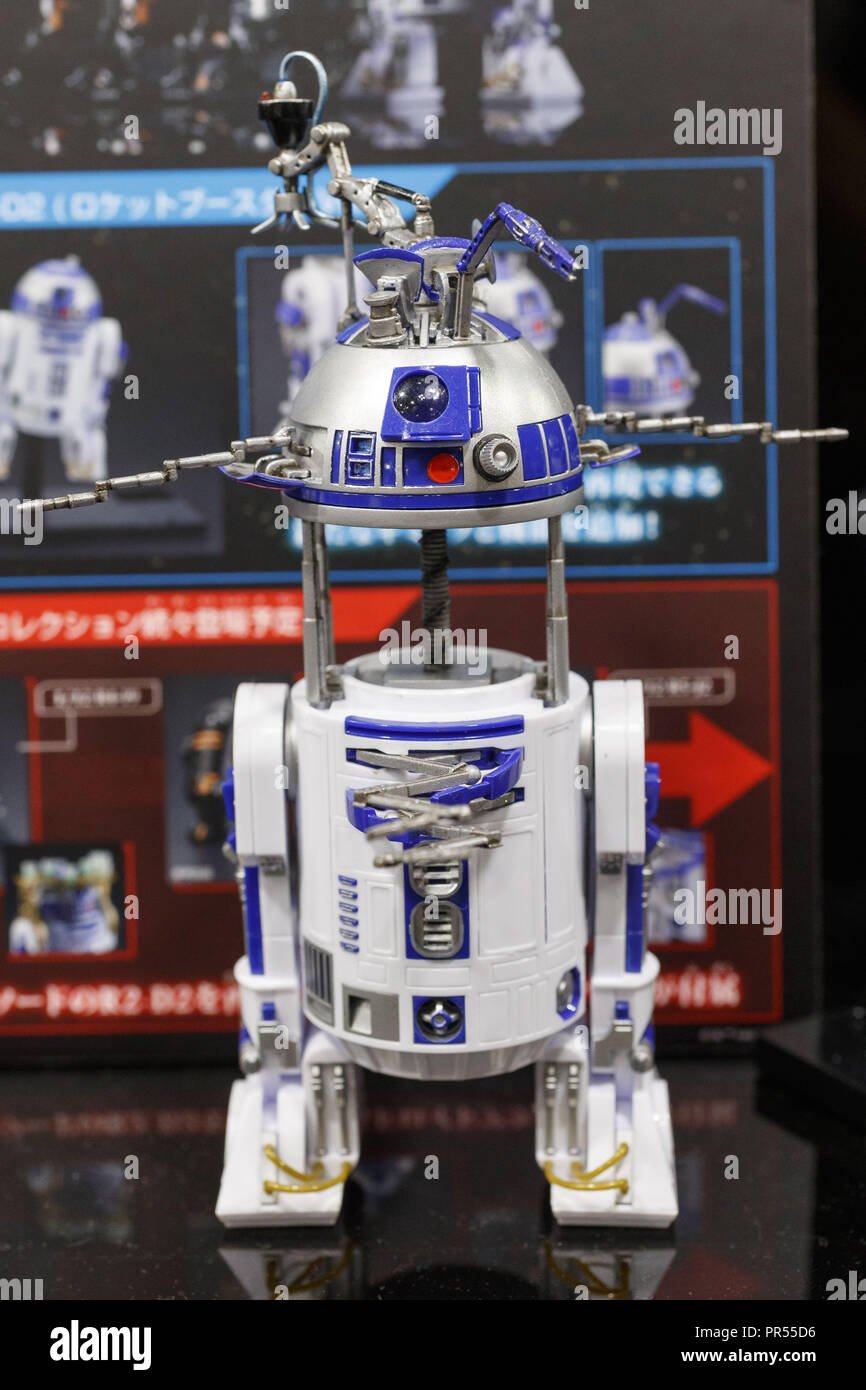 Tokyo, Japan. 29th Sep, 2018. An action figure of a droid R2-D2 on ...