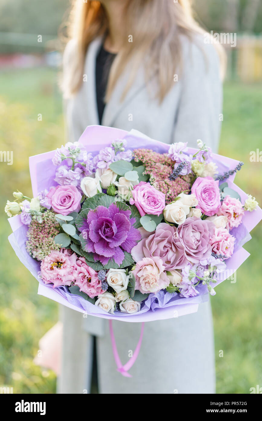 Beautiful bouque with laveder and pink tones - hydrolasopa