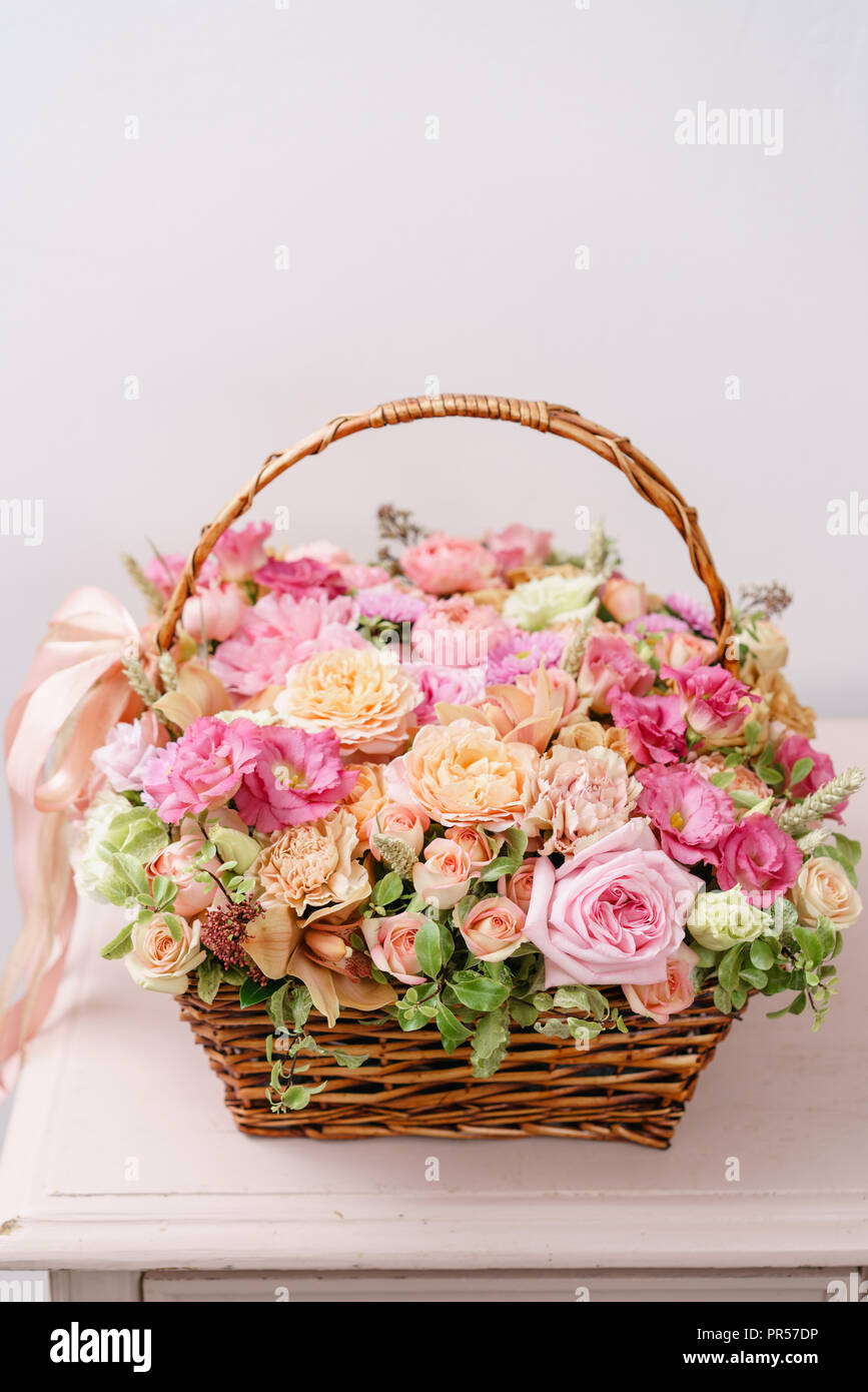 Bunch Of Flowers In A Basket