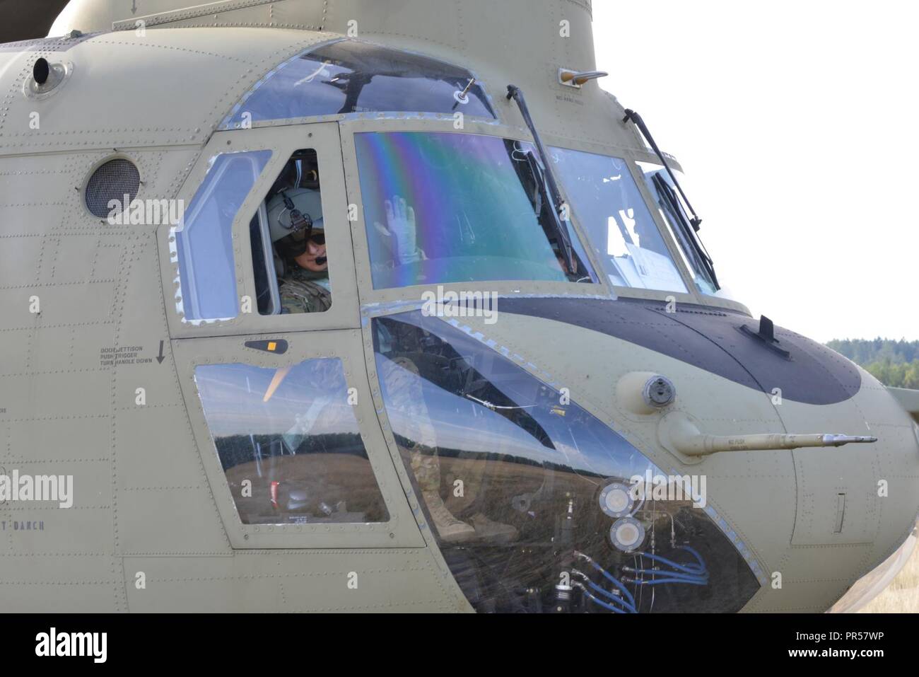 A U.S. Army CH-47 Chinook helicopter pilot assigned to the 12th Combat ...