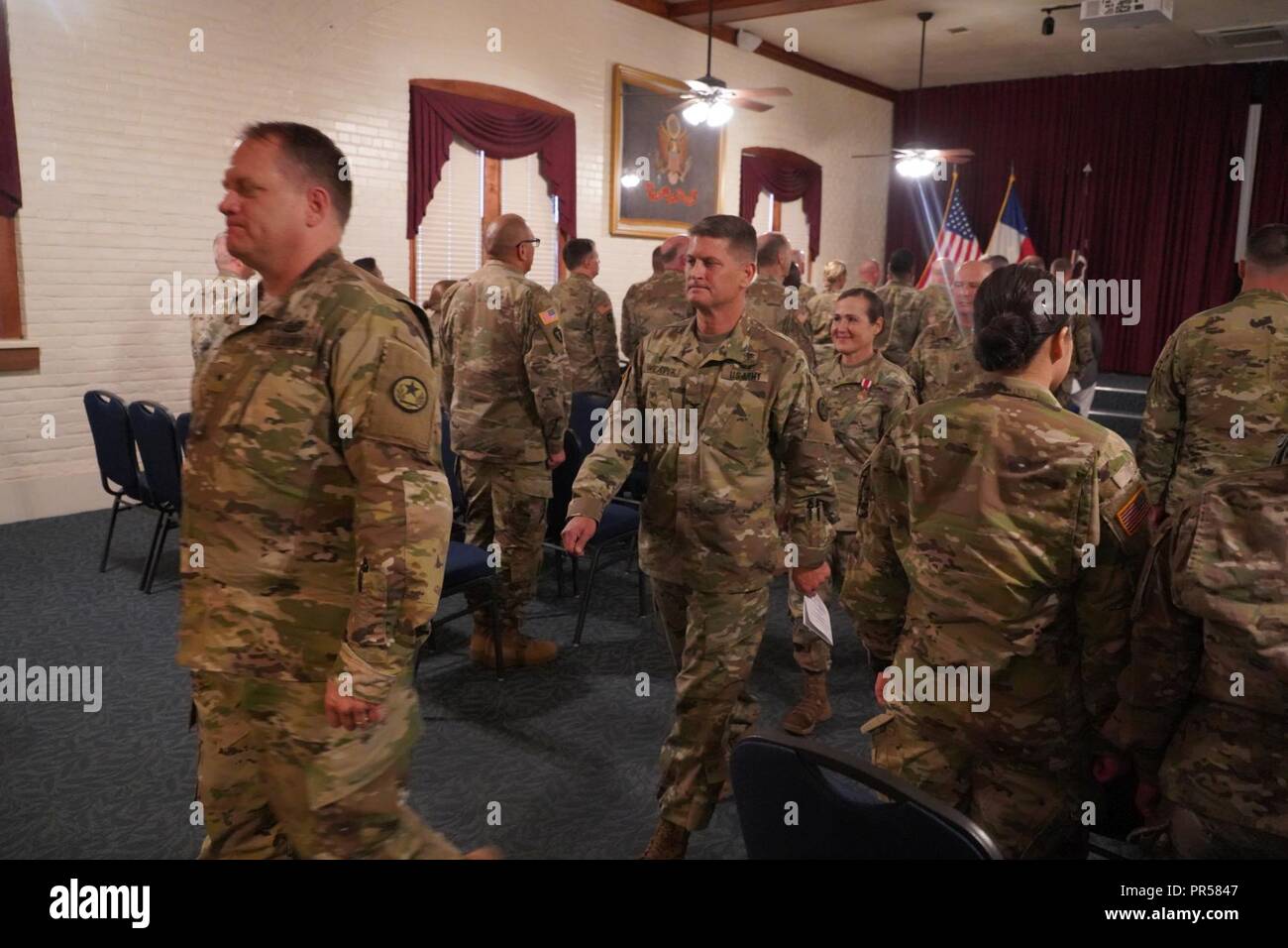 Brig. Gen. Charles K. Aris conducts a change of command ceremony for ...