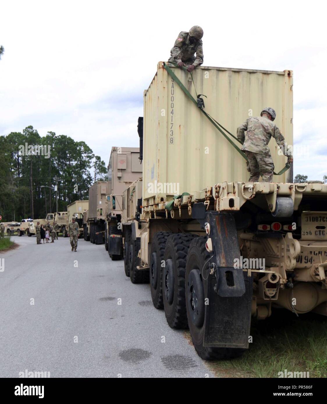 Soldiers in the 396th Composite Truck Company, 87th Combat Sustainment ...