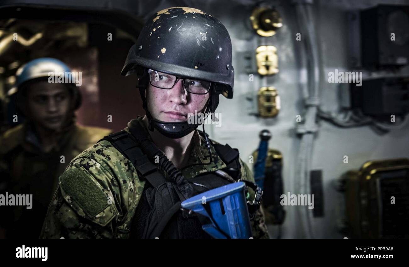 SEA (Sept. 10, 2018) Fire Controlman 2nd Class Dustin McCloskey ...