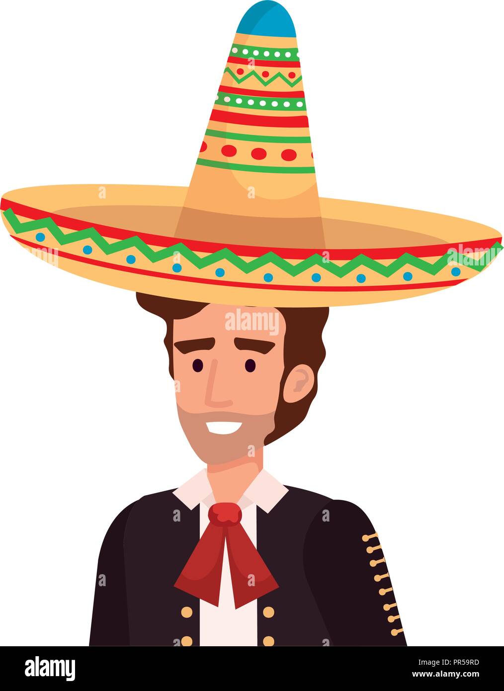 traditional mexican mariachi character vector illustration design Stock ...
