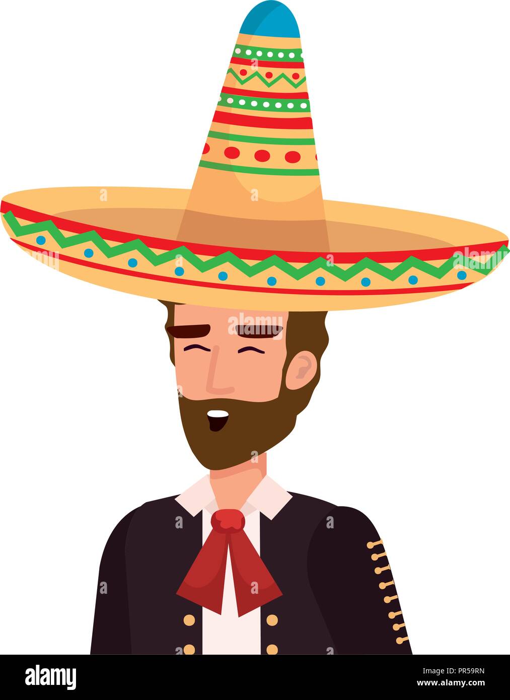 traditional mexican mariachi character vector illustration design Stock ...