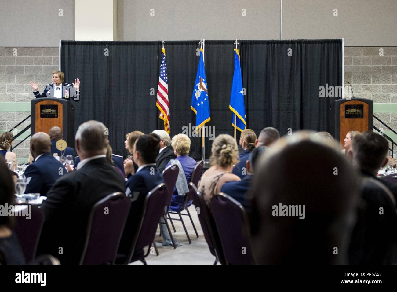 Col. Jennifer Short, 23d Wing commander, gives opening remarks during ...