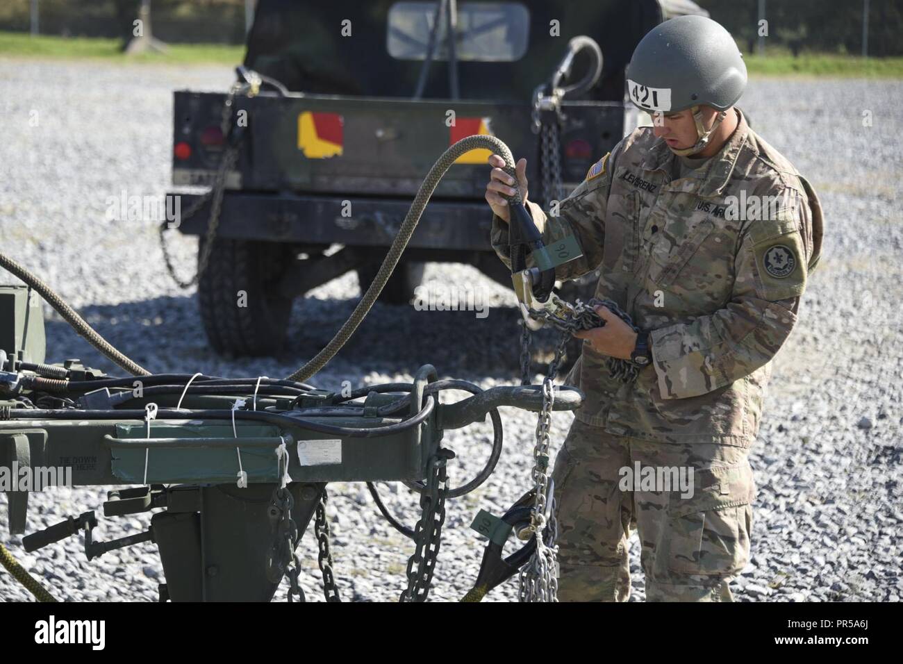 A U.S. Soldier assigned to 2nd Cavalry Regiment identifies preparation ...