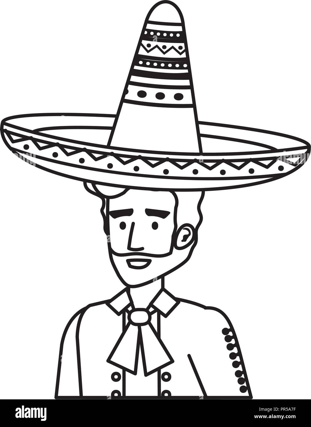 traditional mexican mariachi character vector illustration design Stock ...