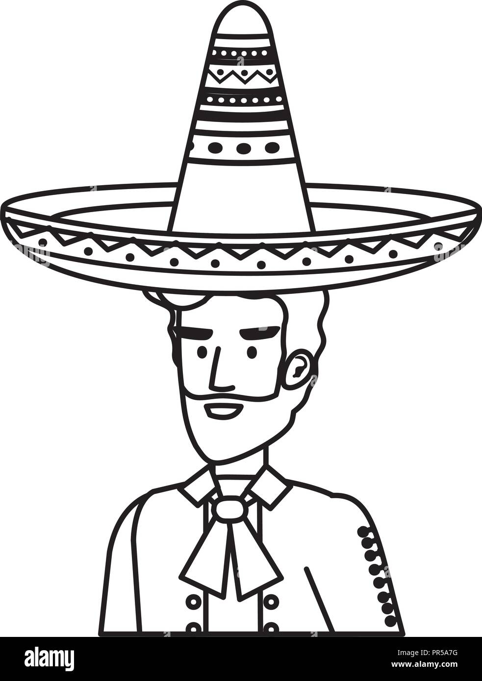 traditional mexican mariachi character vector illustration design Stock ...