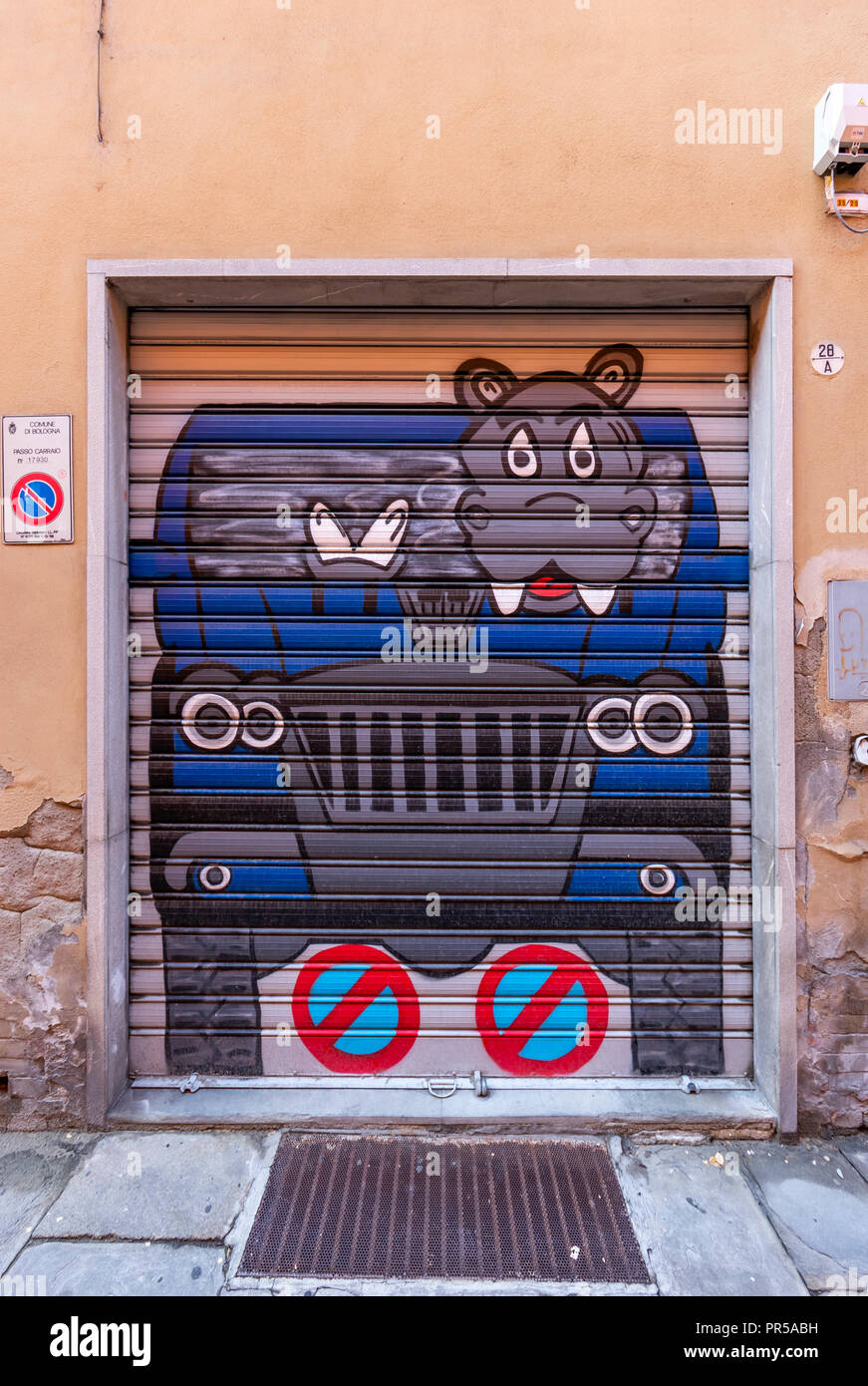 Graffiti on roller shutter hi-res stock photography and images - Alamy