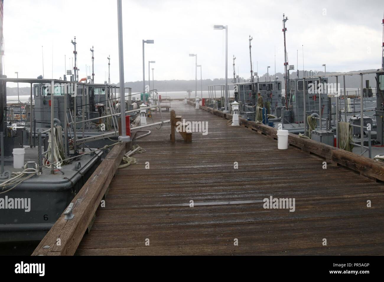 Landing craft, mechanized sit ready for loading after U.S. Army Reserve ...
