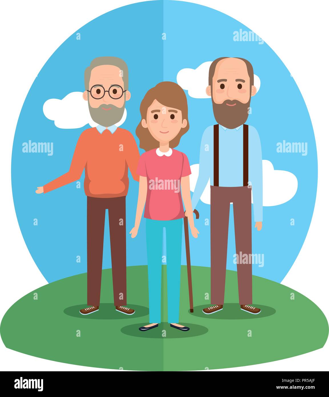 group of old people avatars characters vector illustration design Stock ...