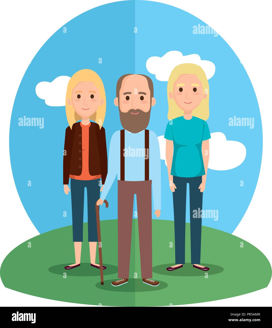 group of old people avatars characters vector illustration design Stock ...