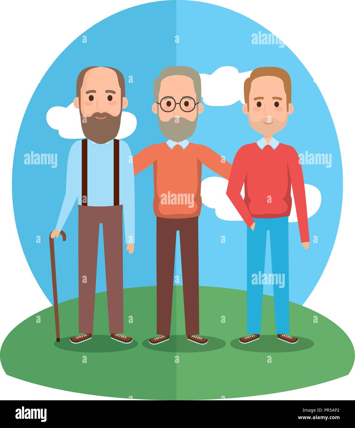 group old men avatars characters vector illustration design Stock ...