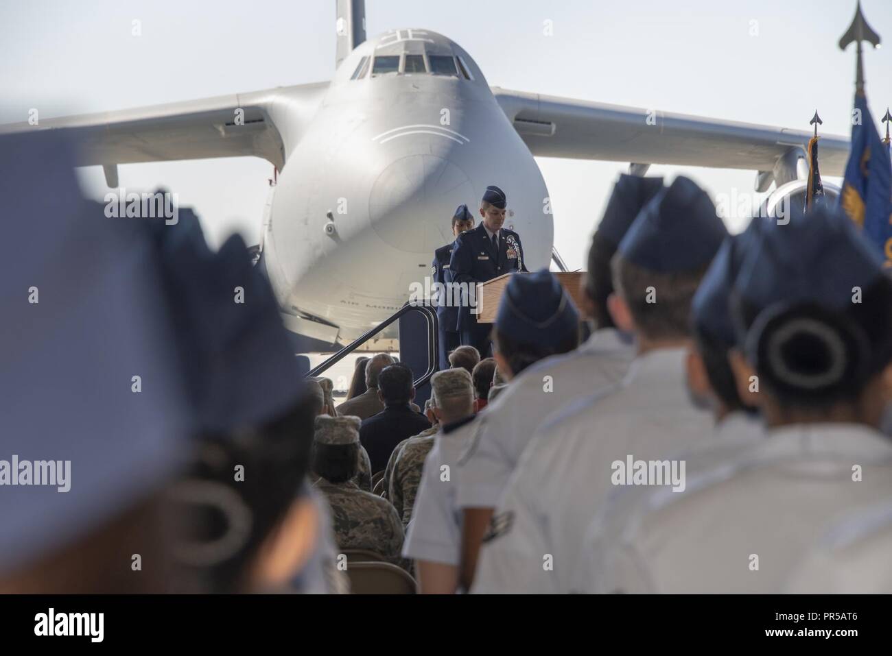 Col. Jeff Nelson, 60th Air Mobility Wing commander, provides remarks ...