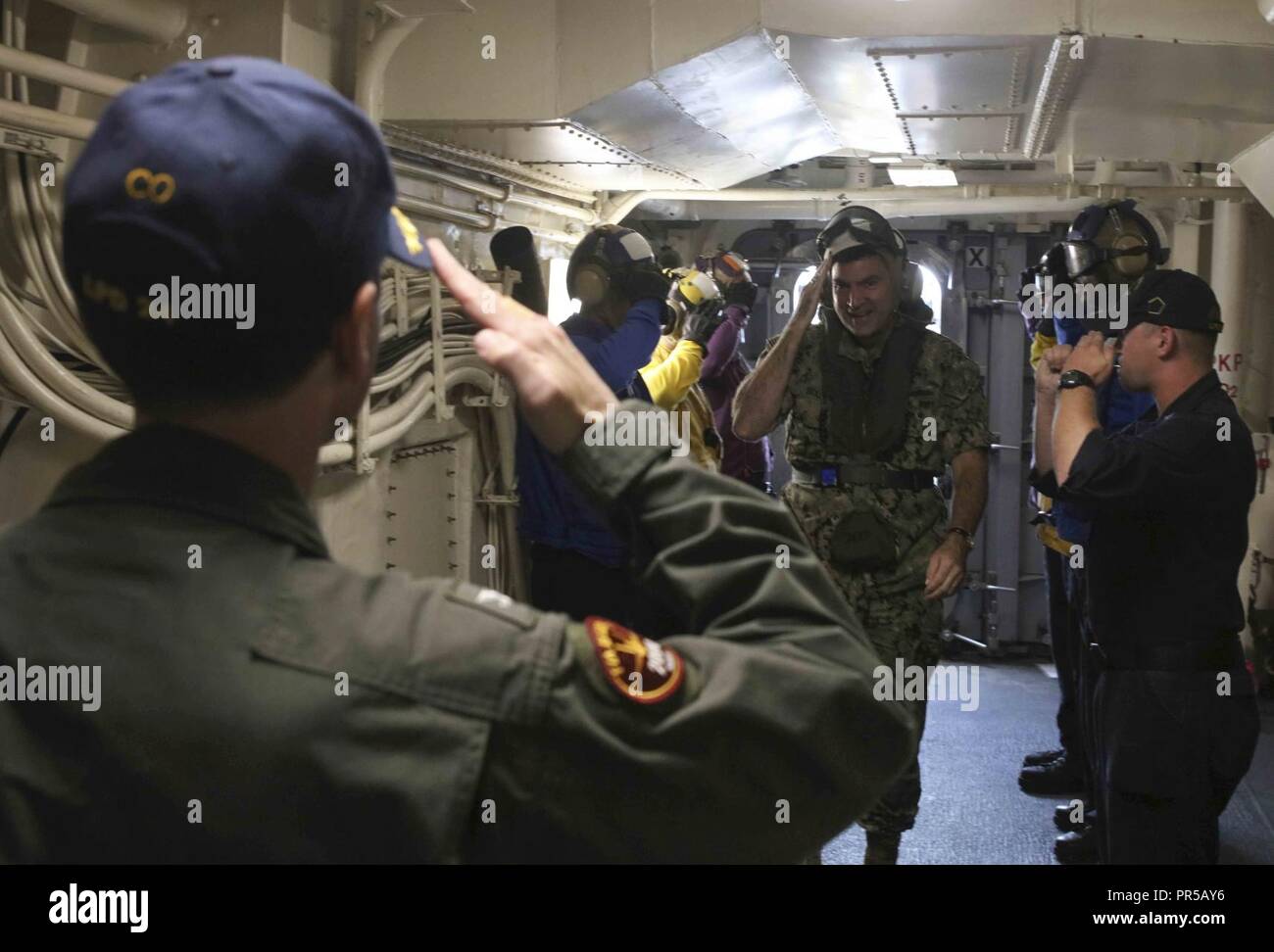 ATLANTIC OCEAN (Sep. 17, 2018) Capt. Todd Marzano, commanding officer ...