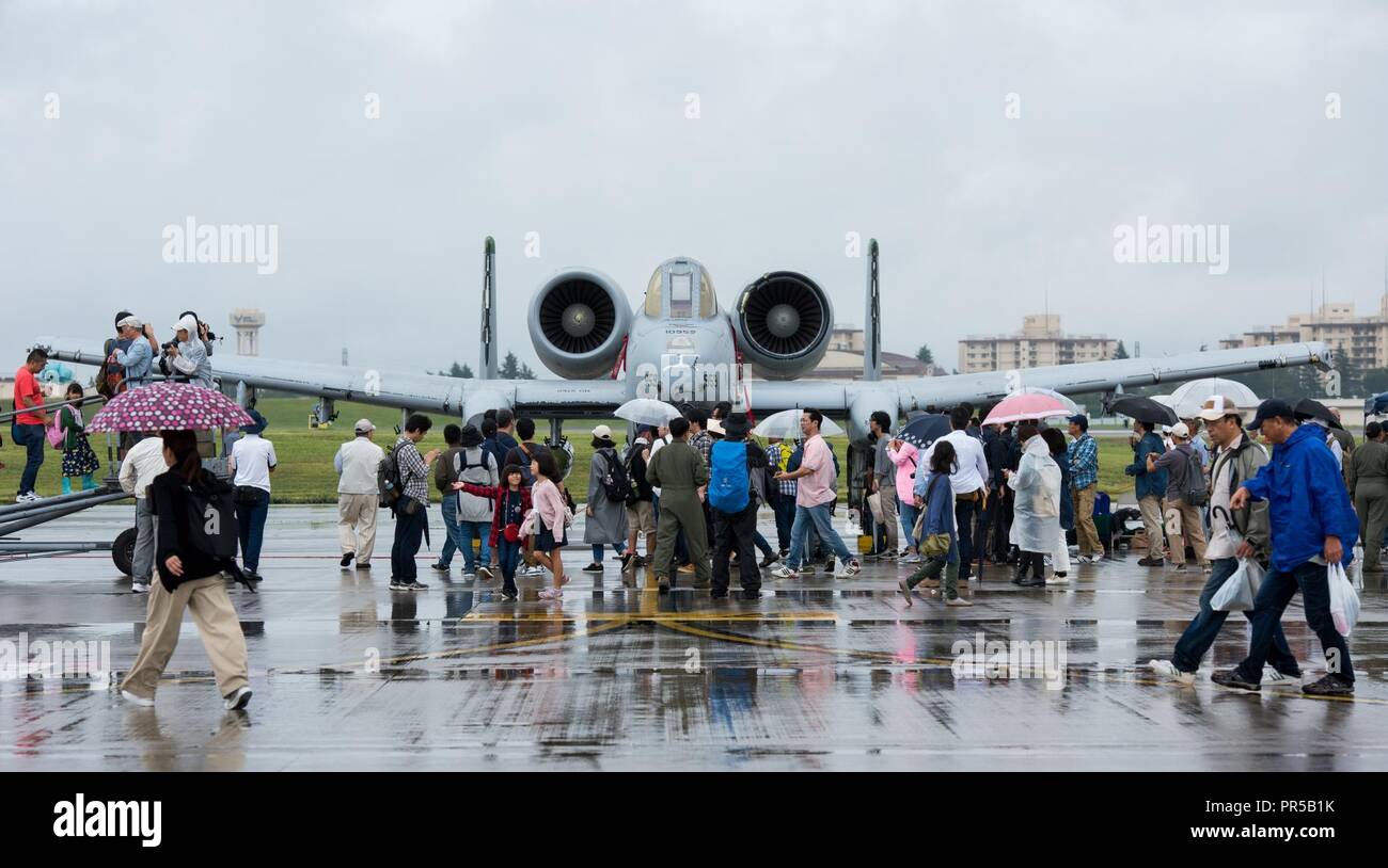 An A-10 Thunderbolt II is on static display during the Japanese ...