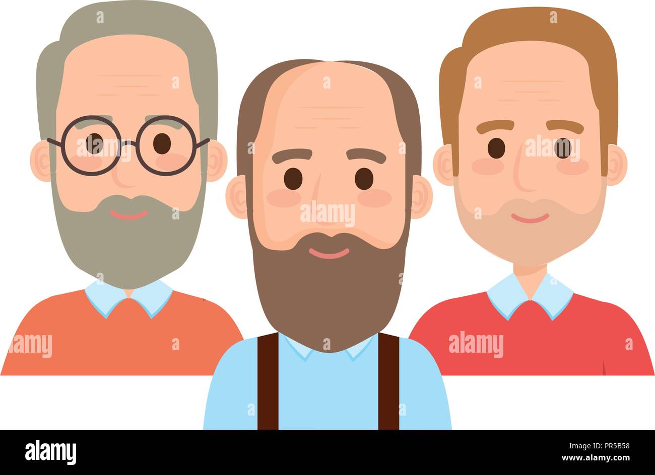 group old men avatars characters vector illustration design Stock ...