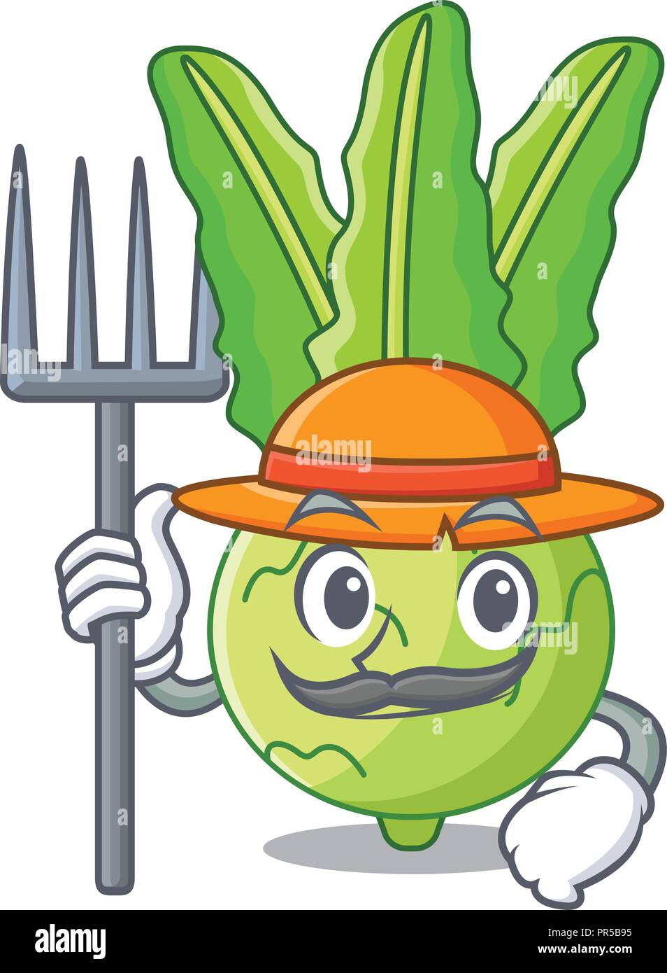 Farmer cartoon green kohlrabi in the market Stock Vector Image & Art ...