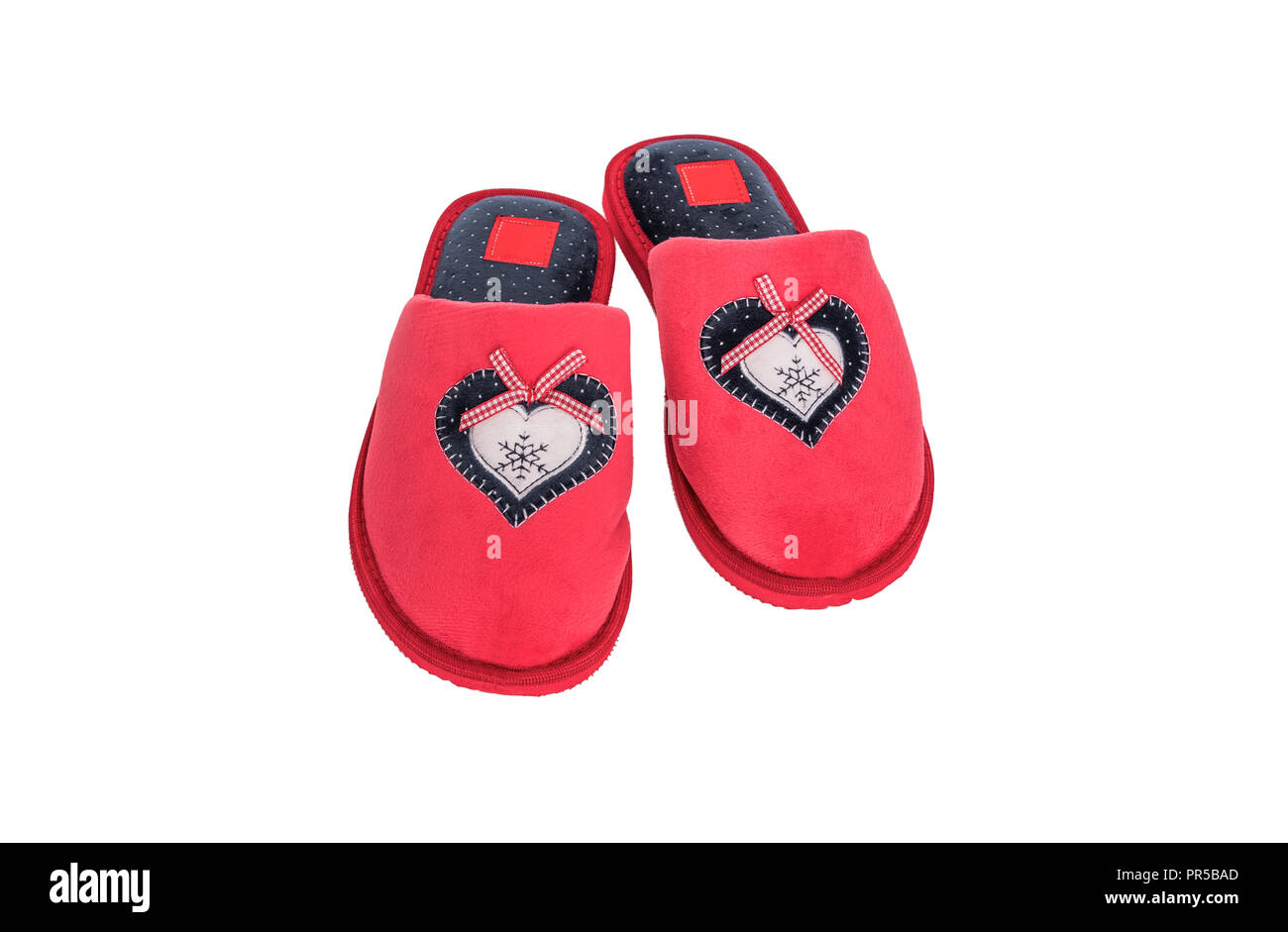 Warm women's slippers. Isolated on white background Stock Photo - Alamy