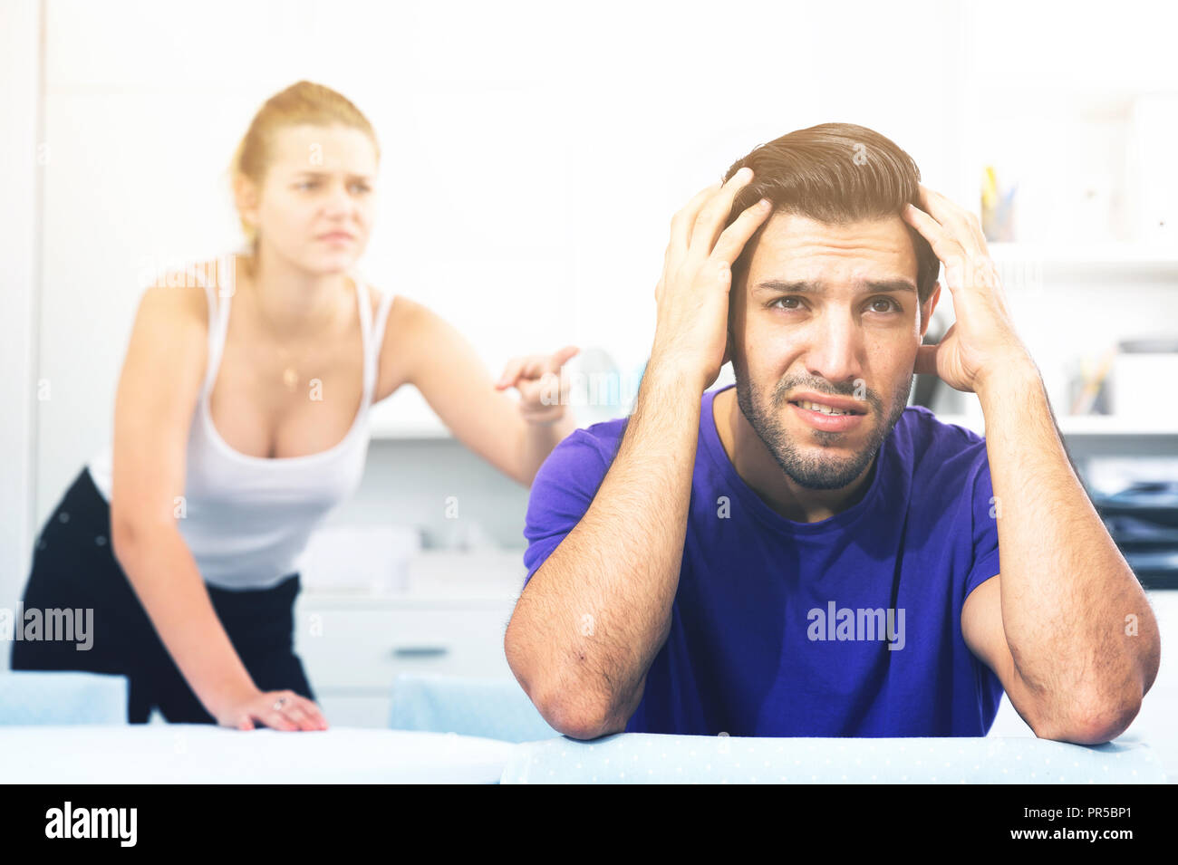 Frustrated man screaming home hi-res stock photography and images - Alamy