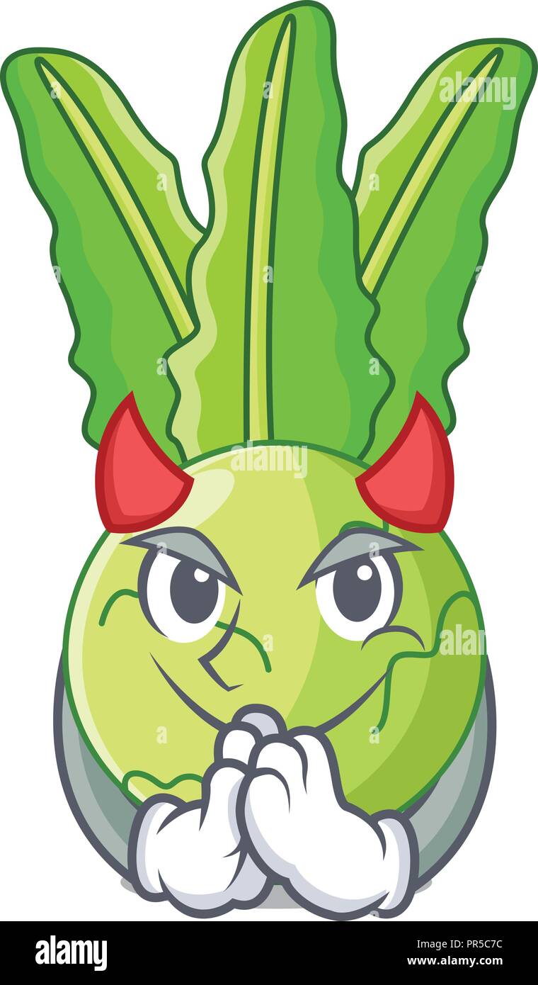 Devil cooking food fresh organic kohlrabi cartoon Stock Vector Image ...