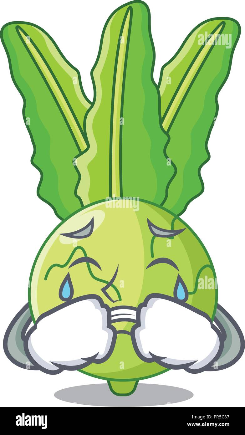 Crying cooking food fresh organic kohlrabi cartoon Stock Vector Image ...