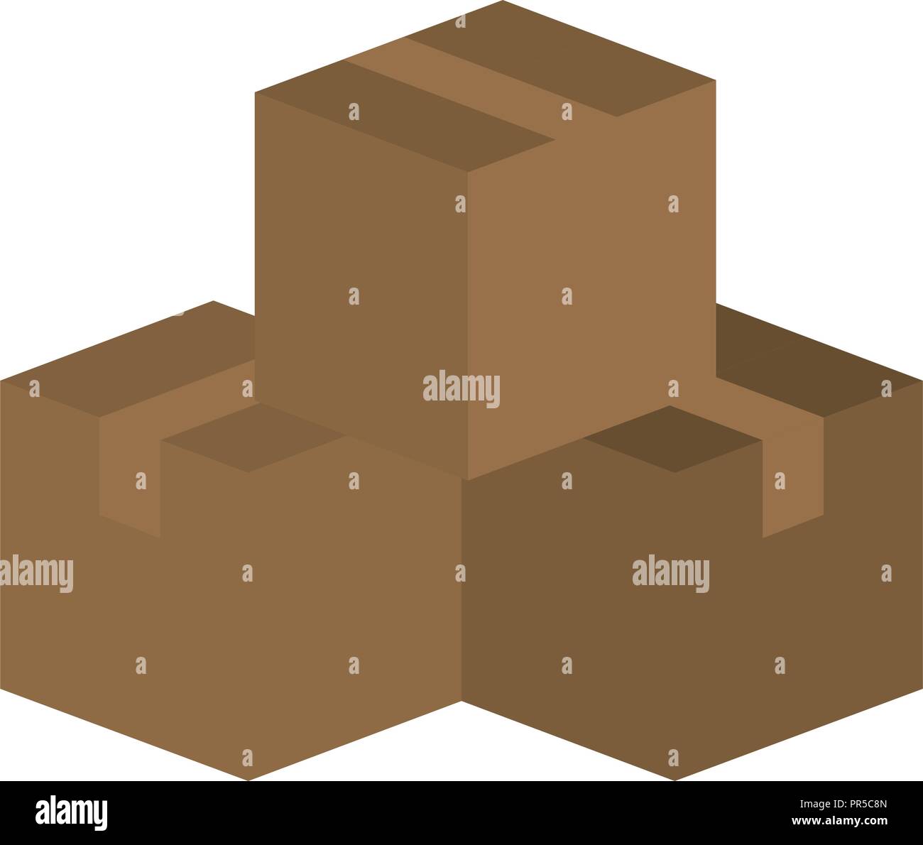 pile boxes carton delivery service vector illustration design Stock ...