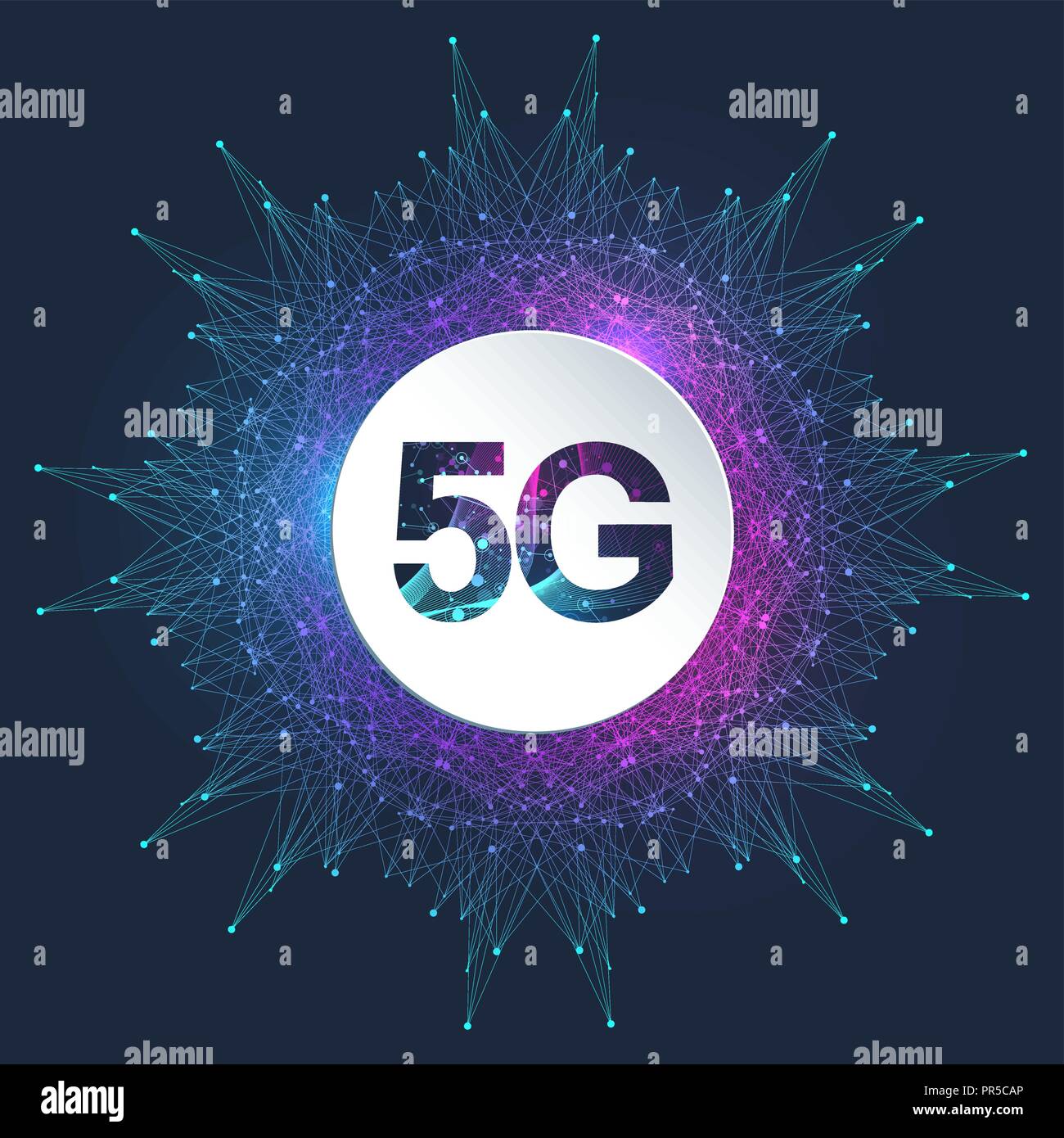 5G network wireless systems and internet vector illustration ...