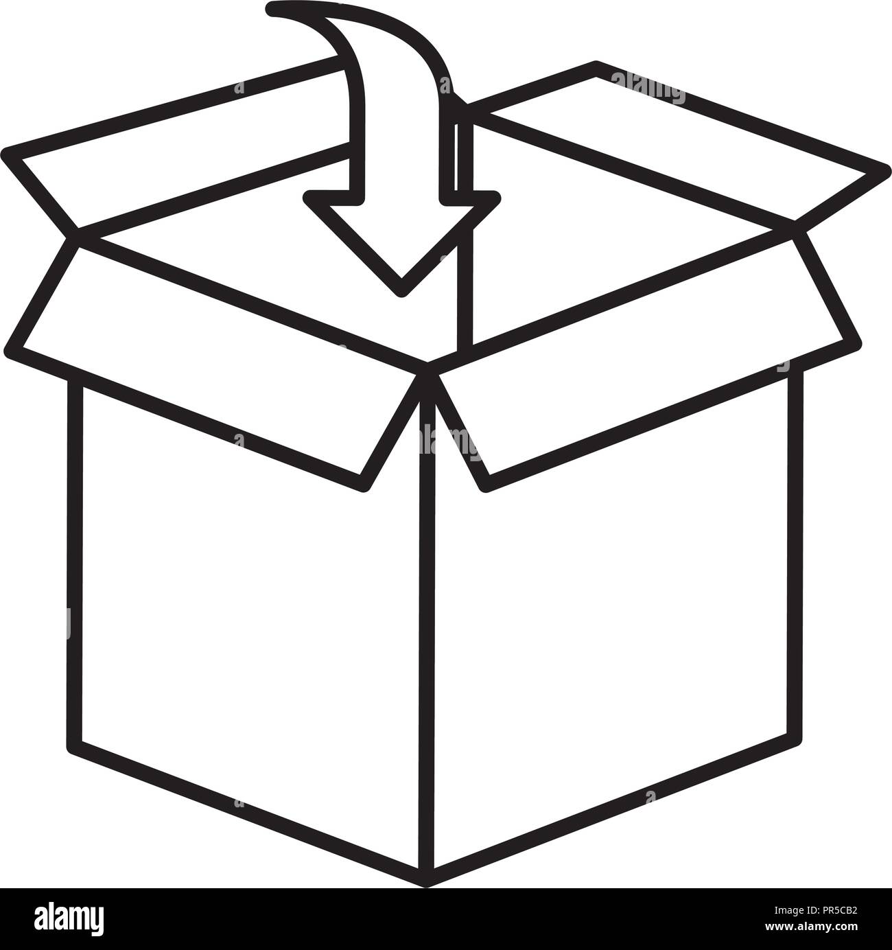 packing box carton with arrow vector illustration design Stock Vector ...