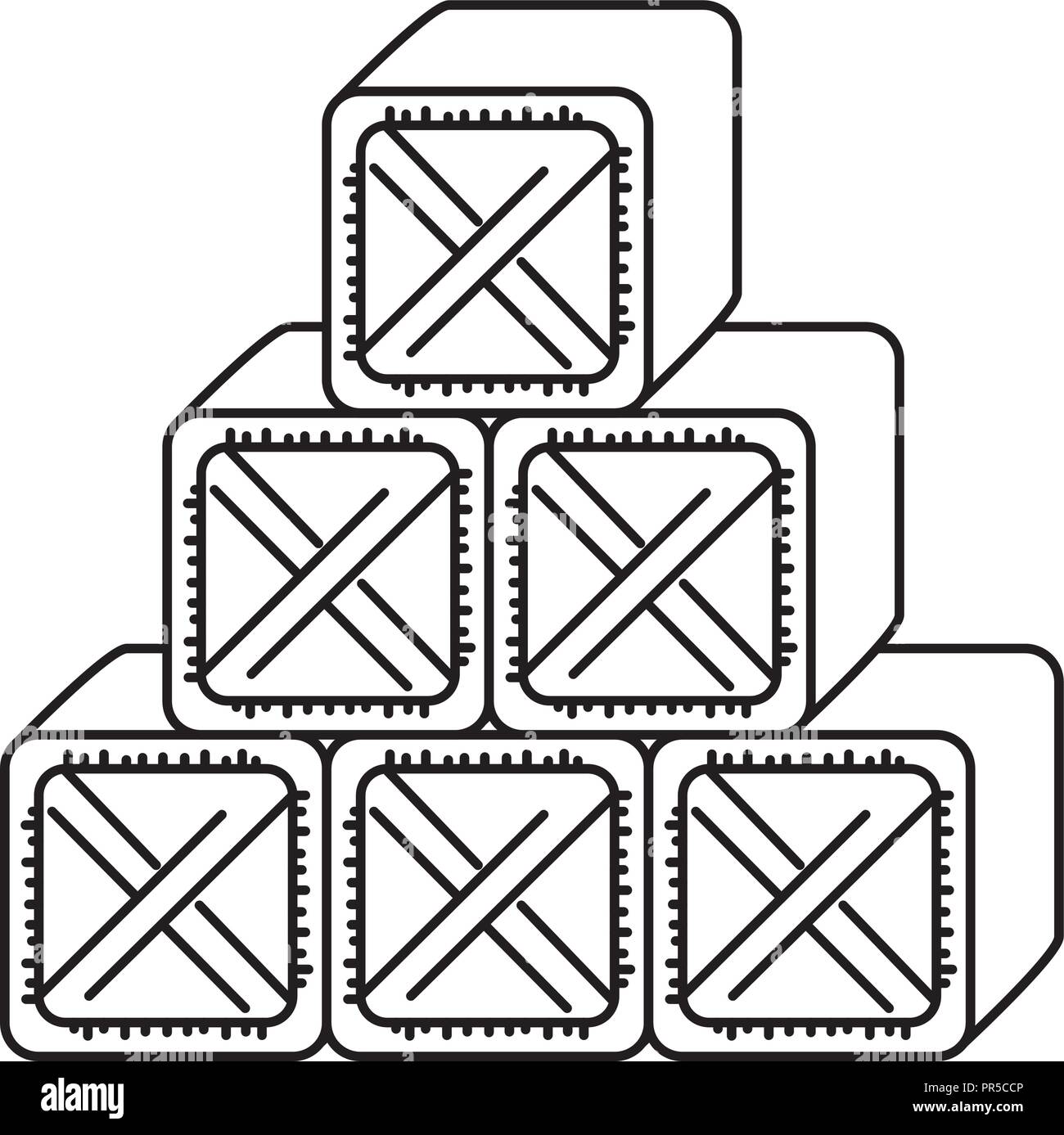 pile boxes wooden delivery service vector illustration design Stock ...