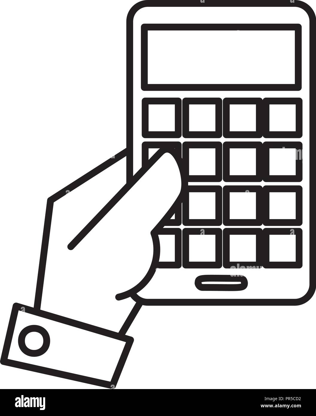 hand using calculator math vector illustration design Stock Vector ...